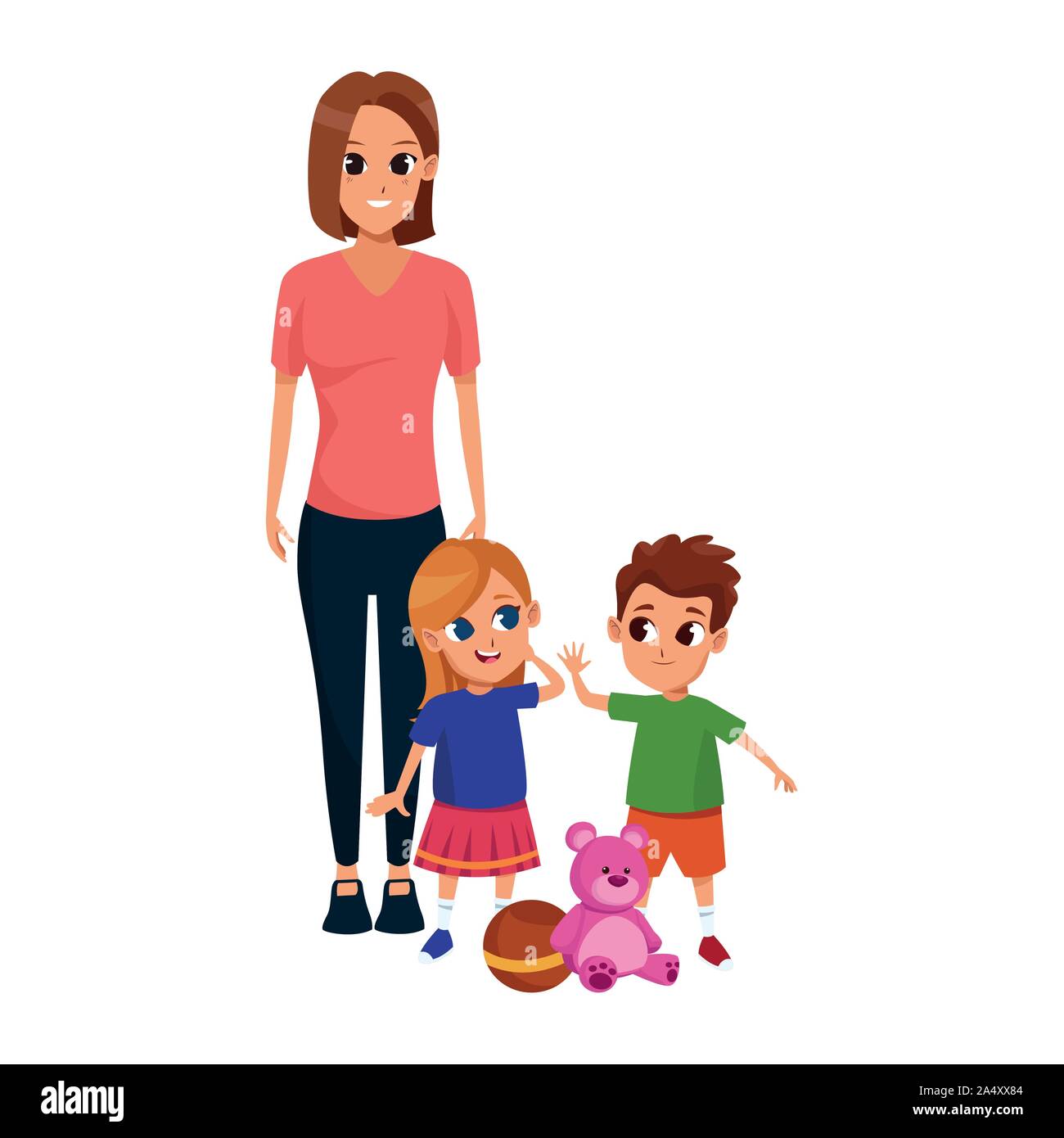 Portrait emotional woman boy Stock Vector Images - Alamy