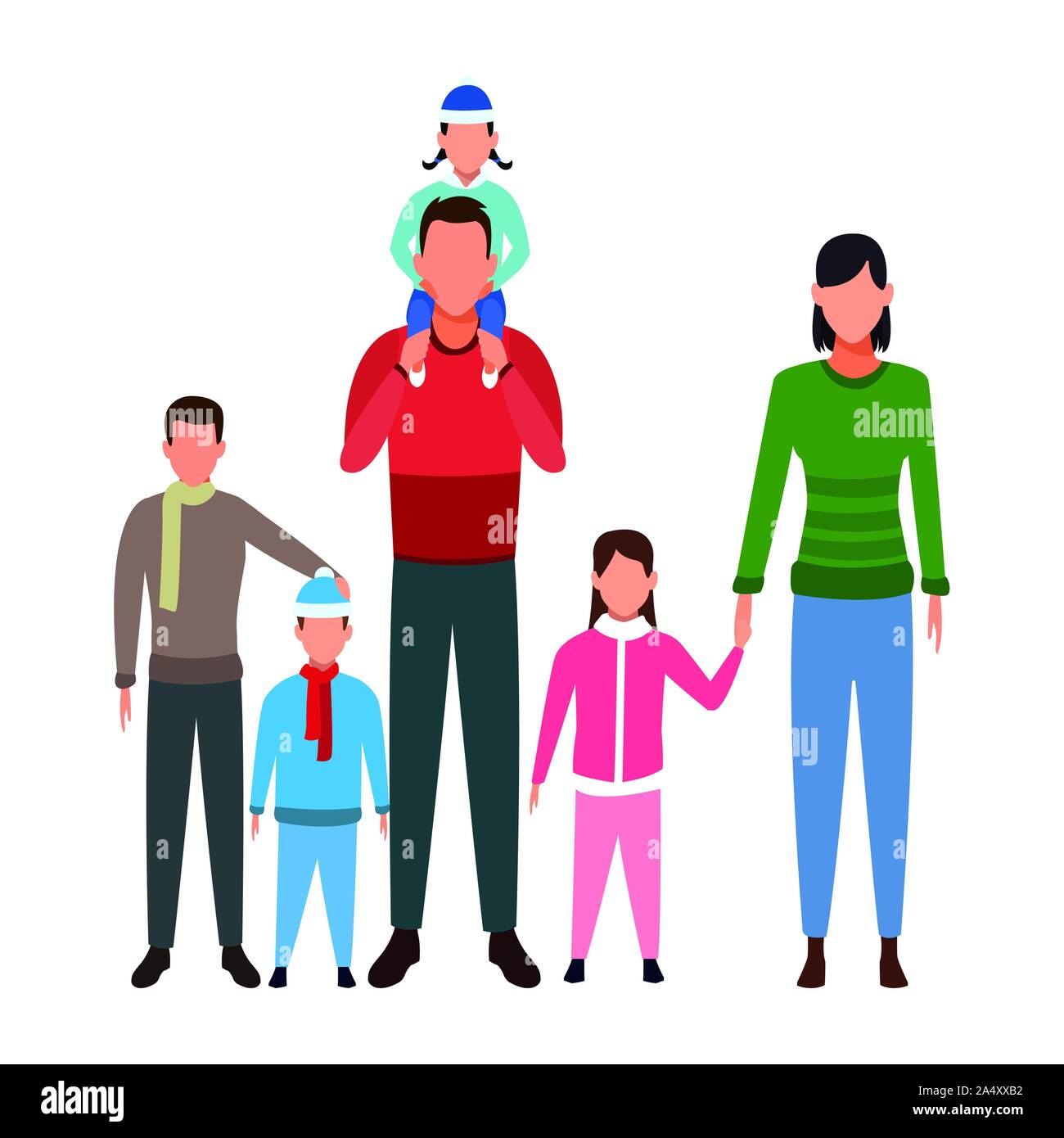 avatar family and kids, flat design Stock Vector Image & Art - Alamy