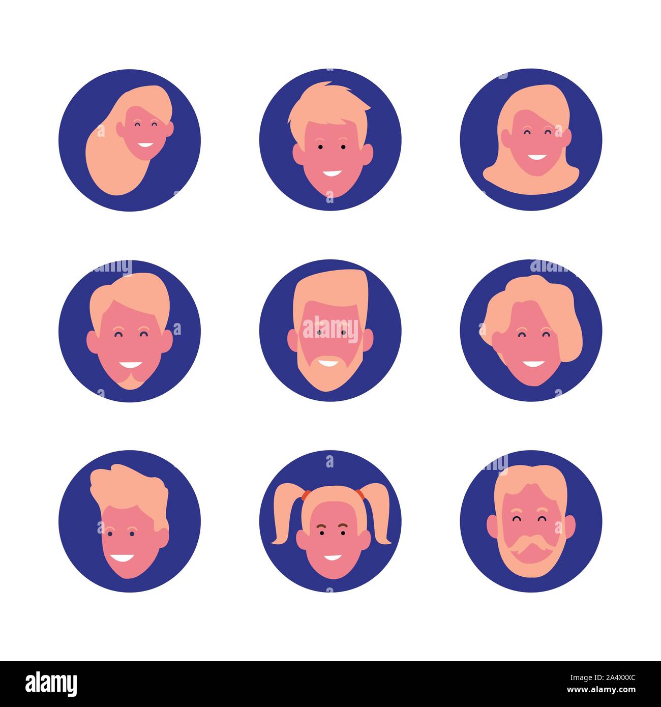 Smiling beautiful faces Stock Vector Images - Alamy