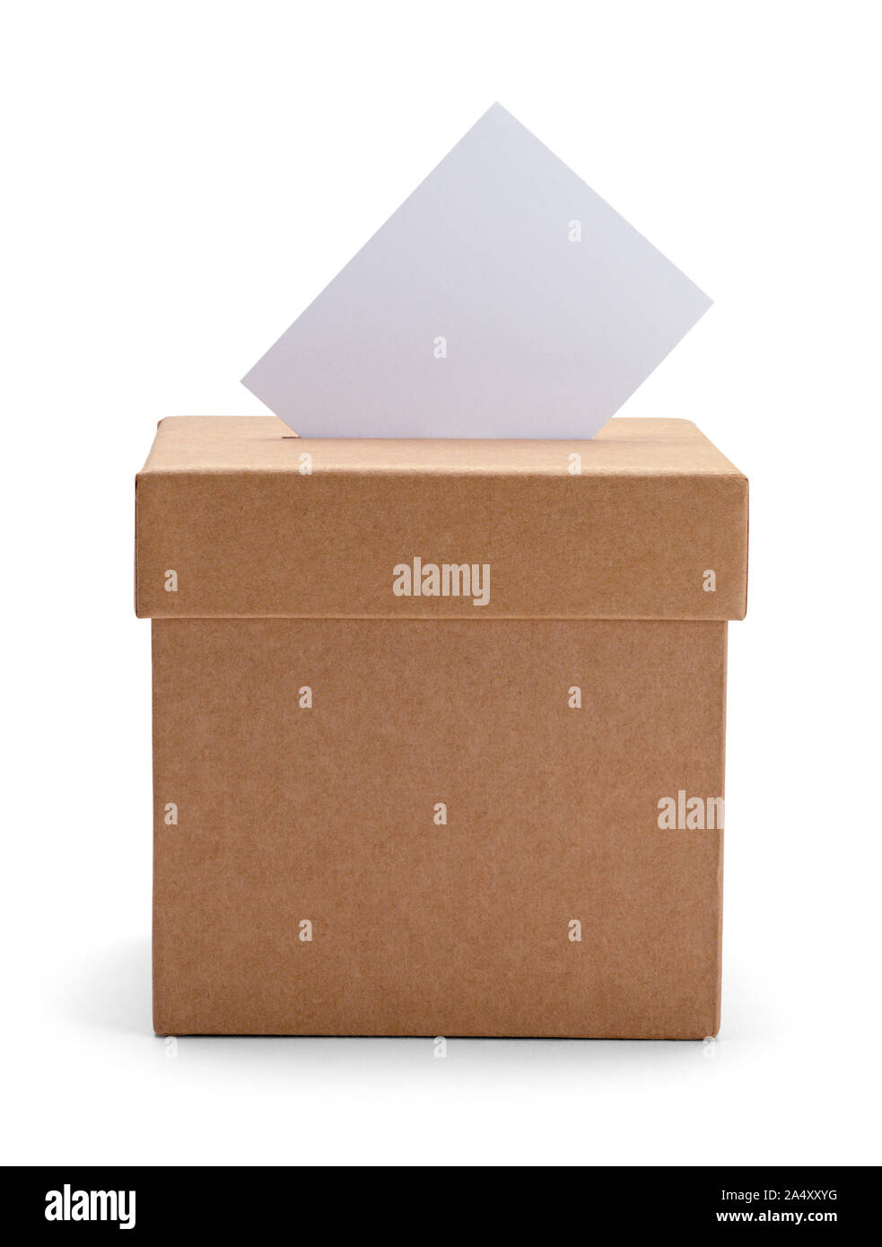 Brown Ballot Box Front View Isolated on White Background Stock Photo ...