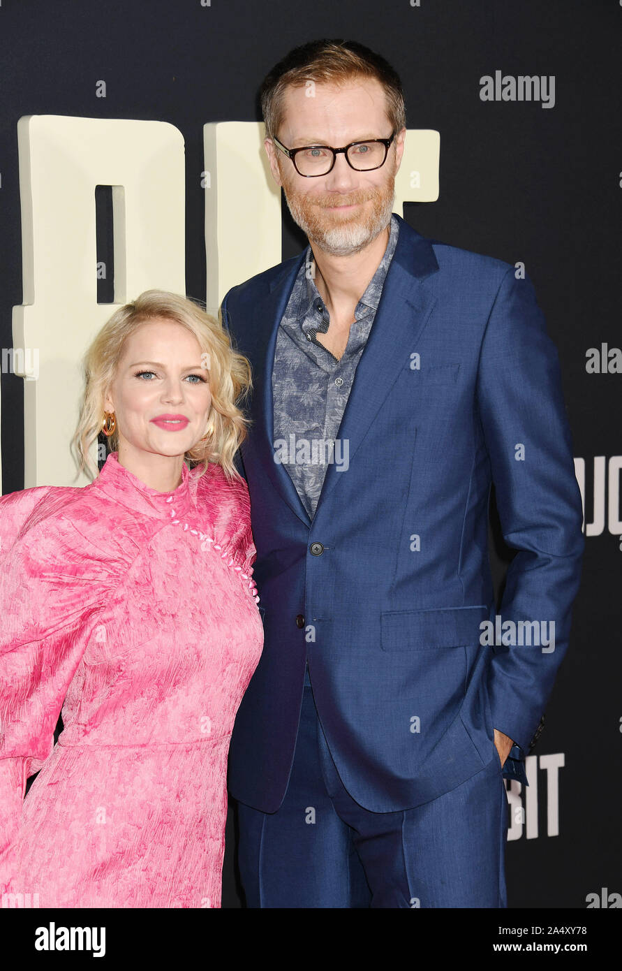 HOLLYWOOD, CA - OCTOBER 15: Stephen Merchant (R) and Mircea Monroe ...