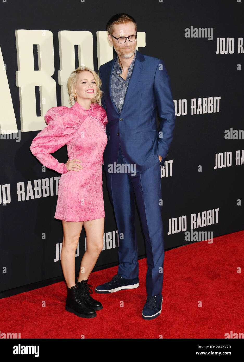 HOLLYWOOD, CA - OCTOBER 15: Stephen Merchant (R) and Mircea Monroe ...