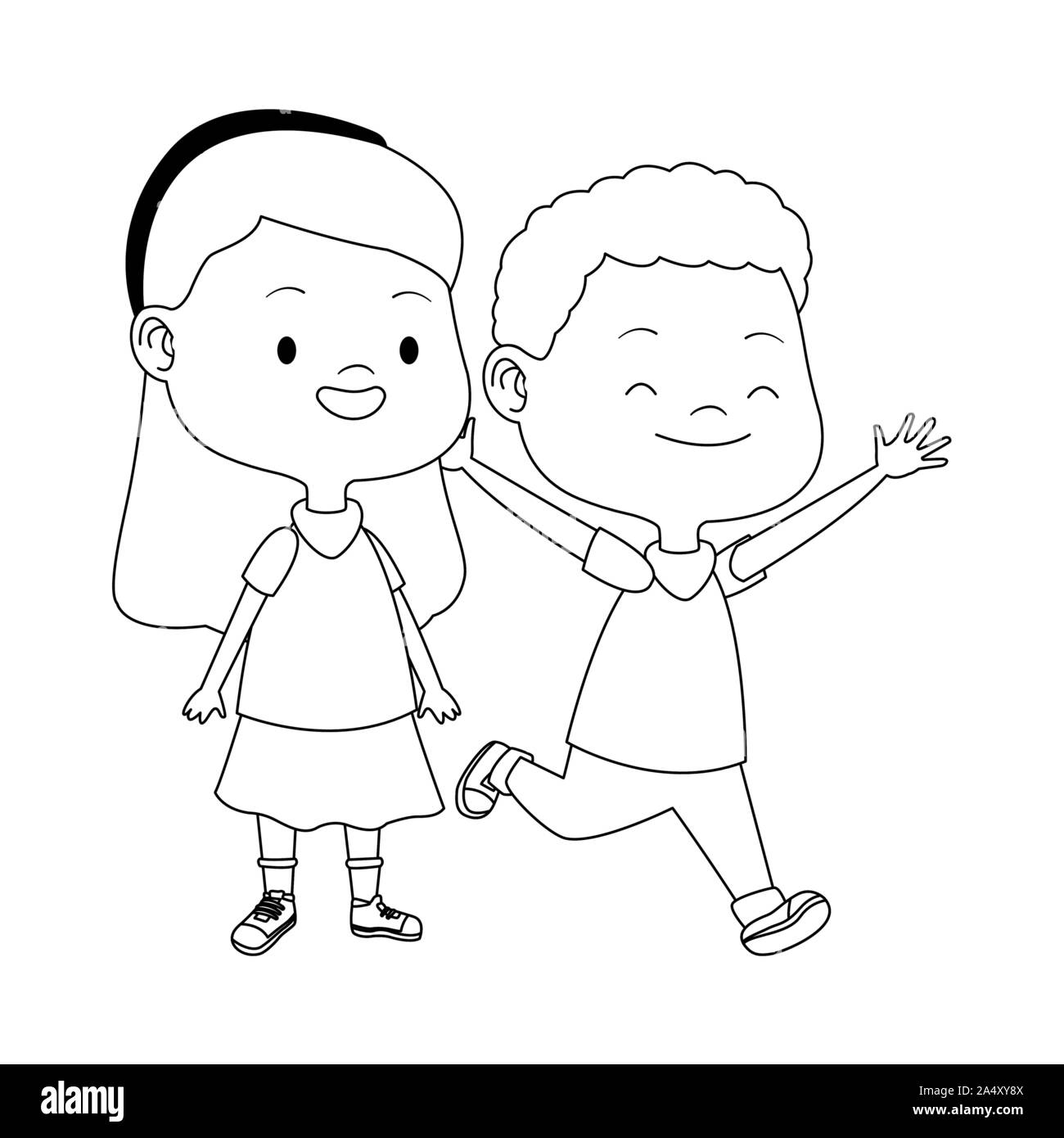 cartoon happy little kids design Stock Vector Image & Art - Alamy