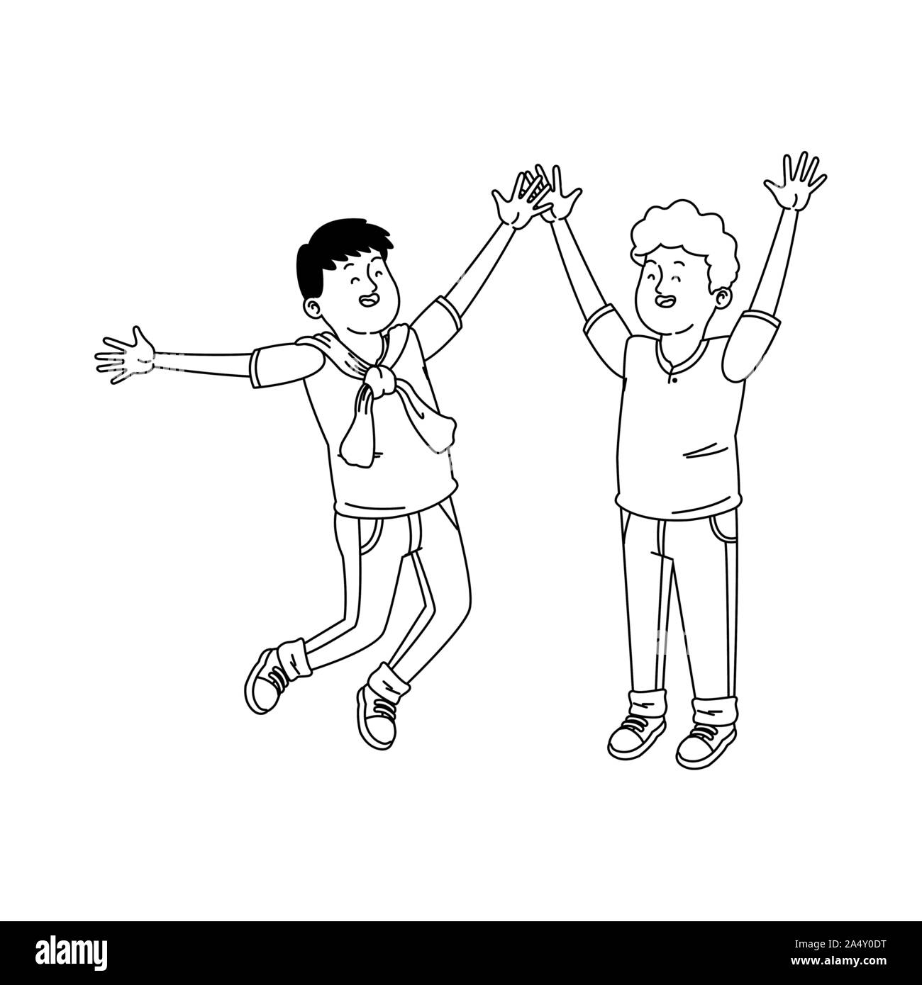 excited teen boys jumping icon Stock Vector Image & Art - Alamy