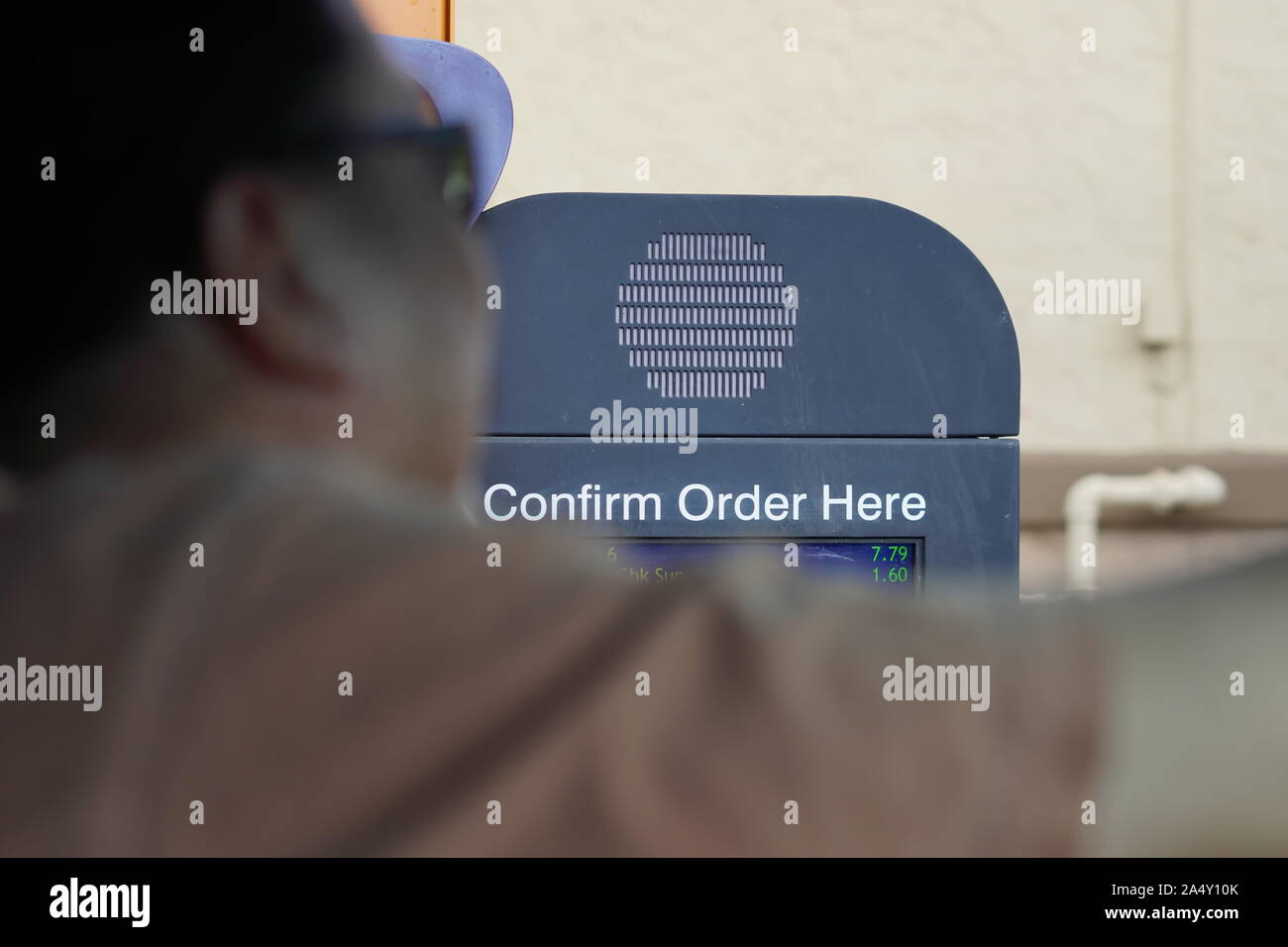 Cromwell, CT / USA - June 6, 2019: Middle aged Asian man orders fast ...