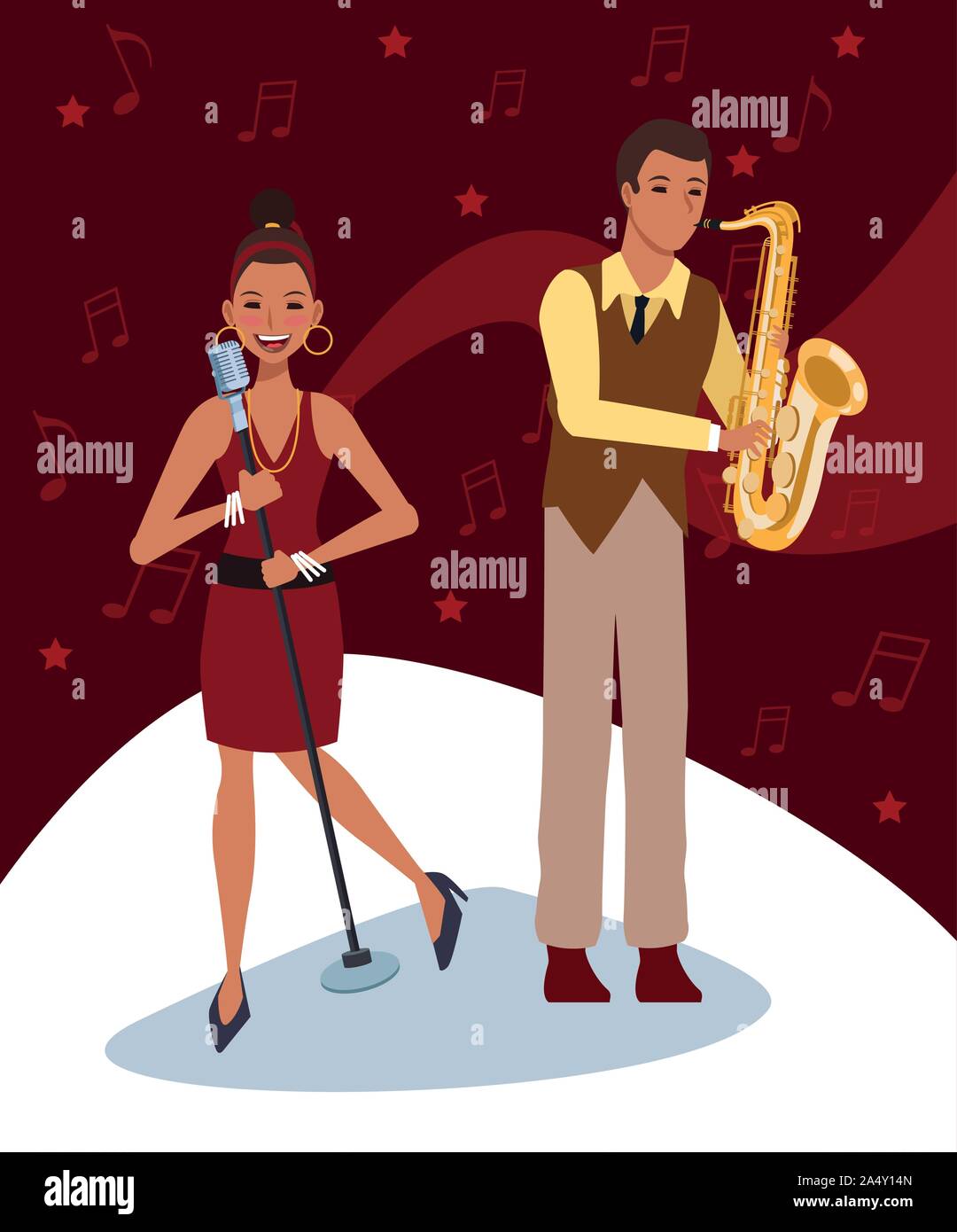musician and singer, Jazz music band design Stock Vector Image & Art ...