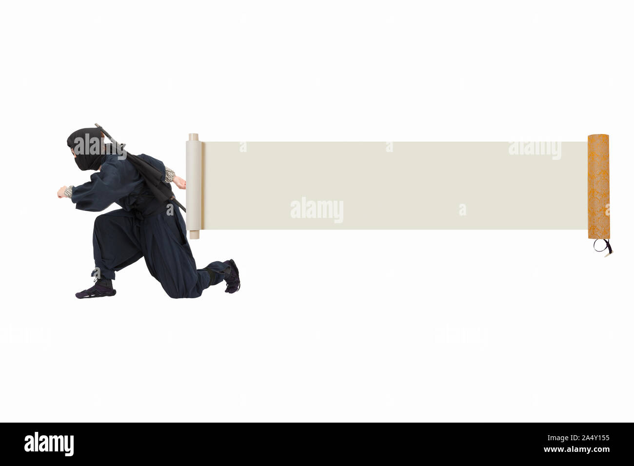 Ninja and a scroll Stock Photo - Alamy