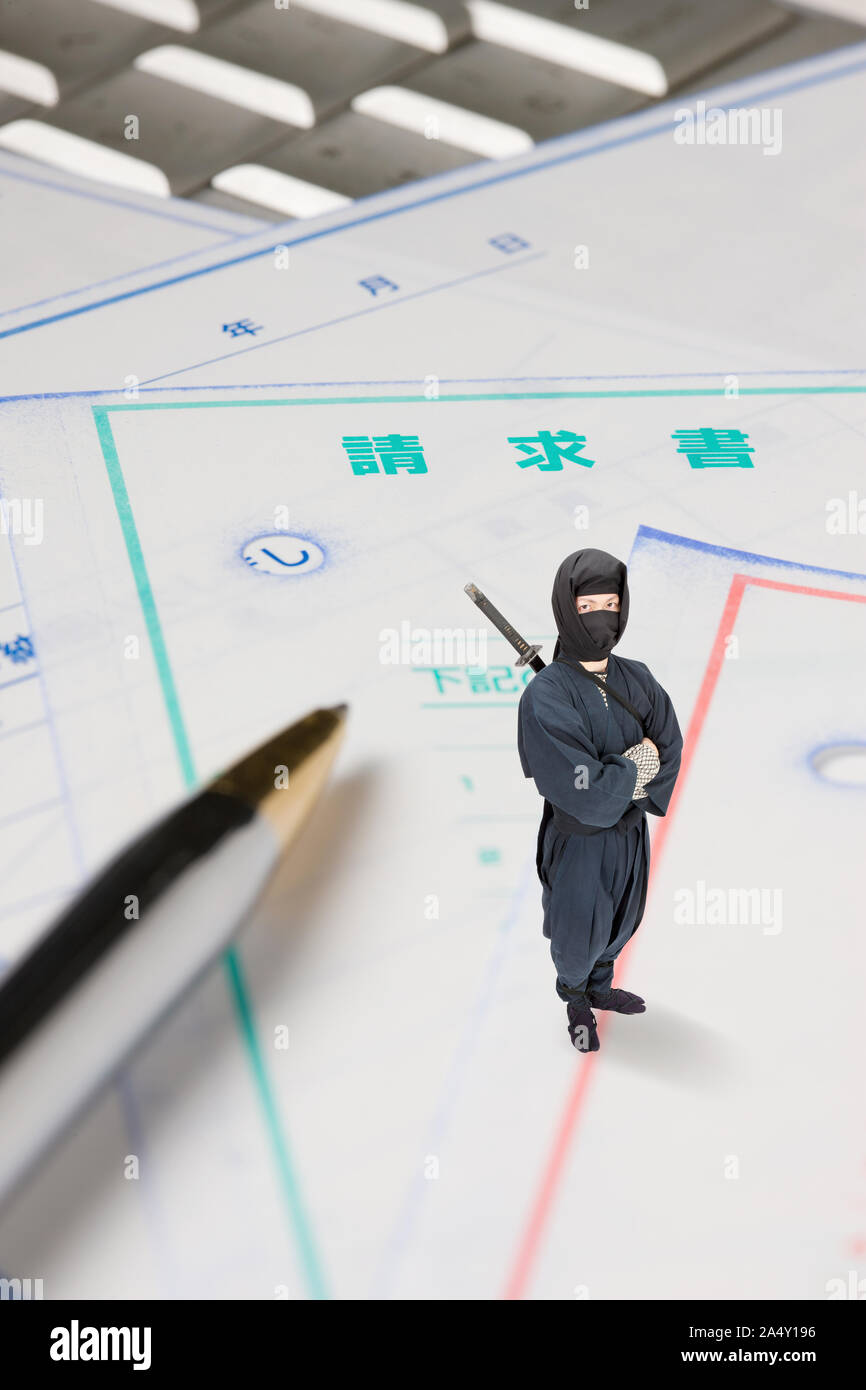 Ninja and graph Stock Photo - Alamy