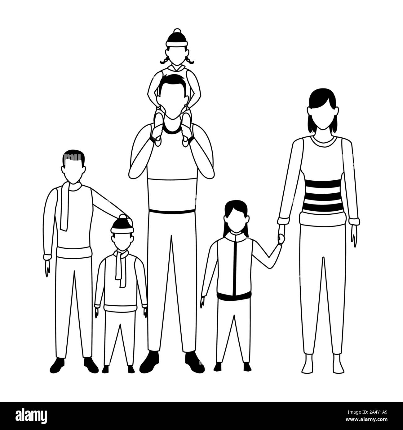 avatar family and kids, flat design Stock Vector Image & Art - Alamy