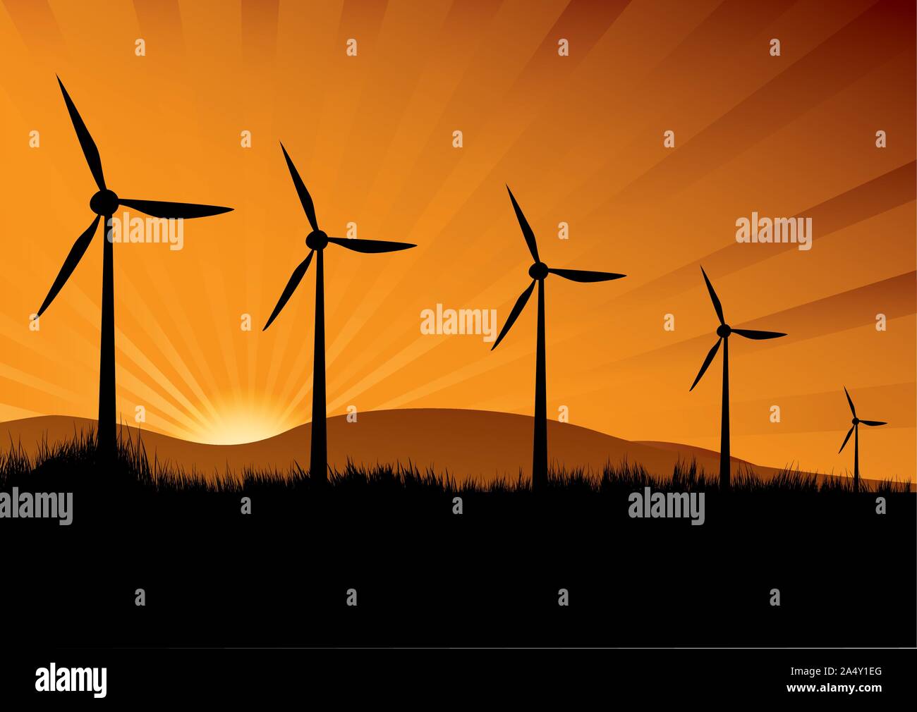 Wind turbine generators clean Stock Vector Images - Alamy