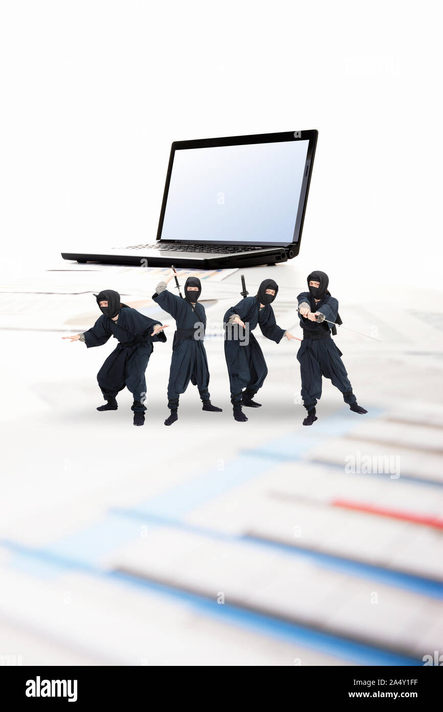 Ninja and PC Stock Photo - Alamy