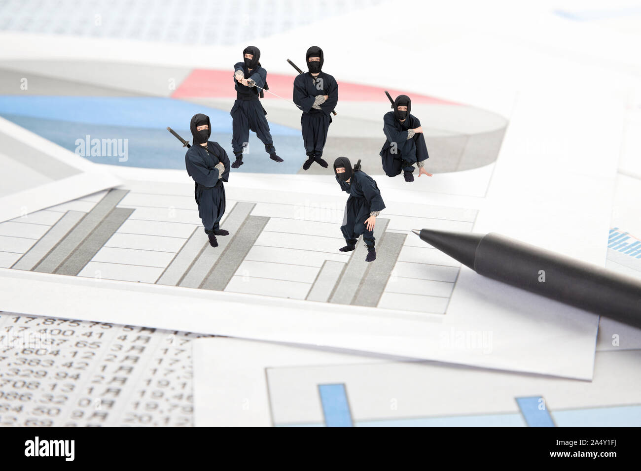 Ninja and graph Stock Photo - Alamy