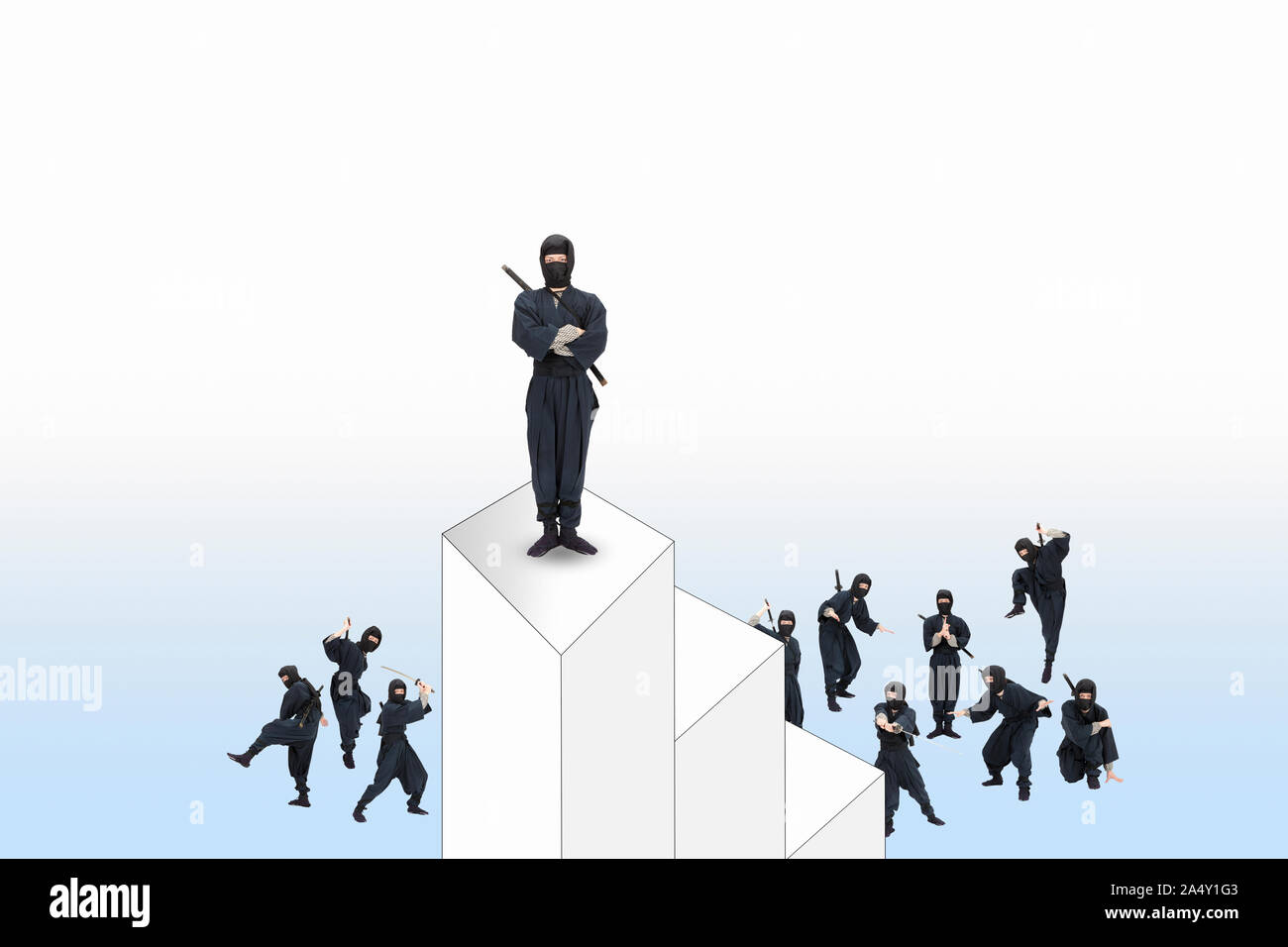 Ninja and graph Stock Photo - Alamy