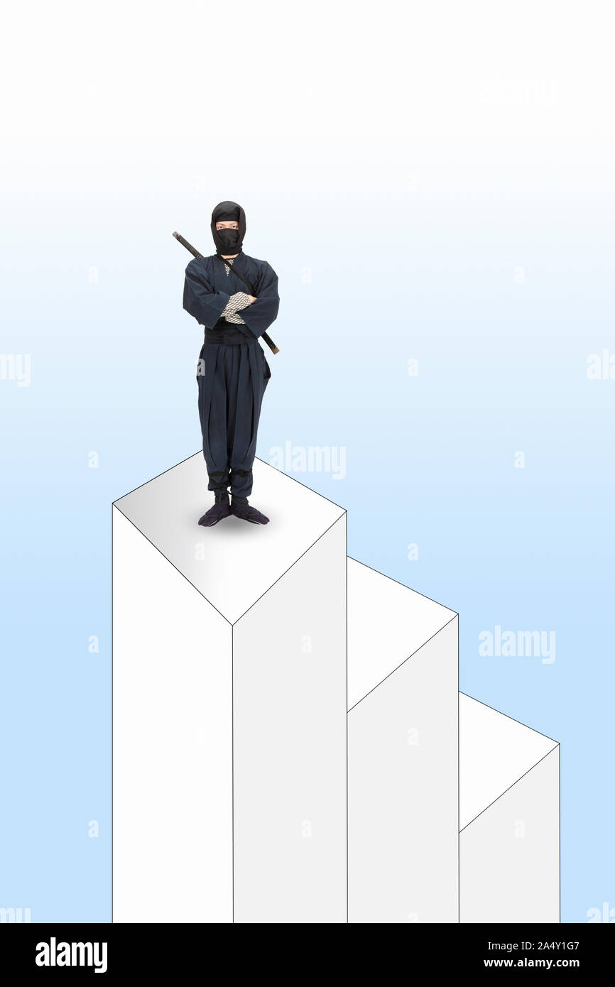 Ninja and graph Stock Photo - Alamy