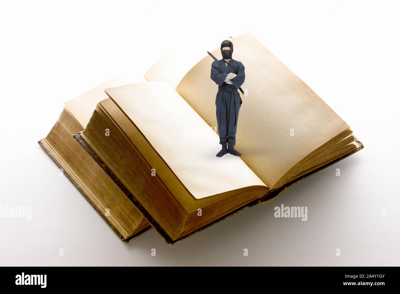 Ninja and a book Stock Photo - Alamy