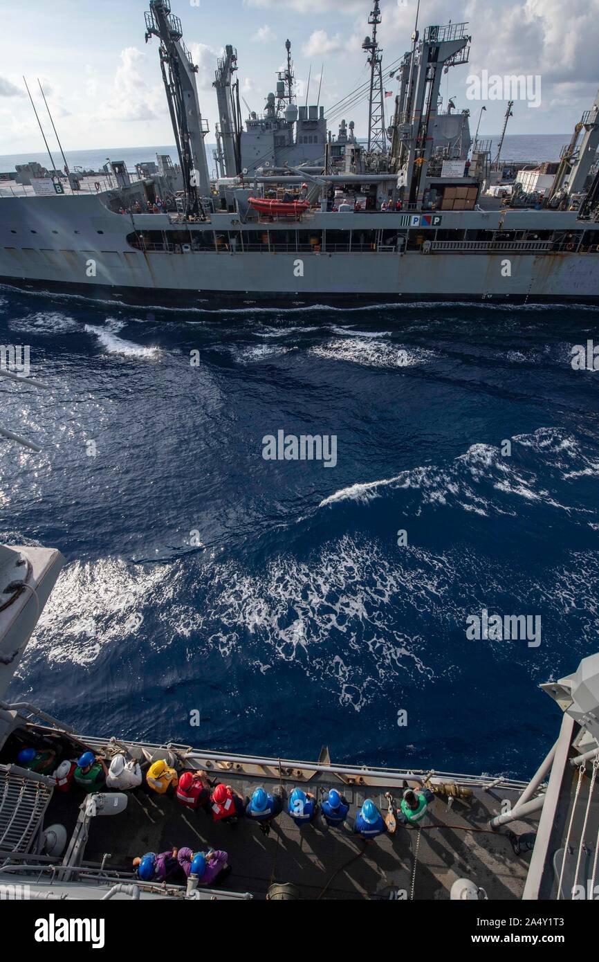 SOUTH CHINA SEA (Oct. 16, 2019) Sailors assigned to the Ticonderoga ...