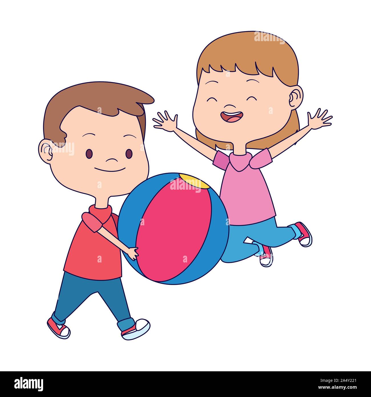 Children Playing With Ball Clipart