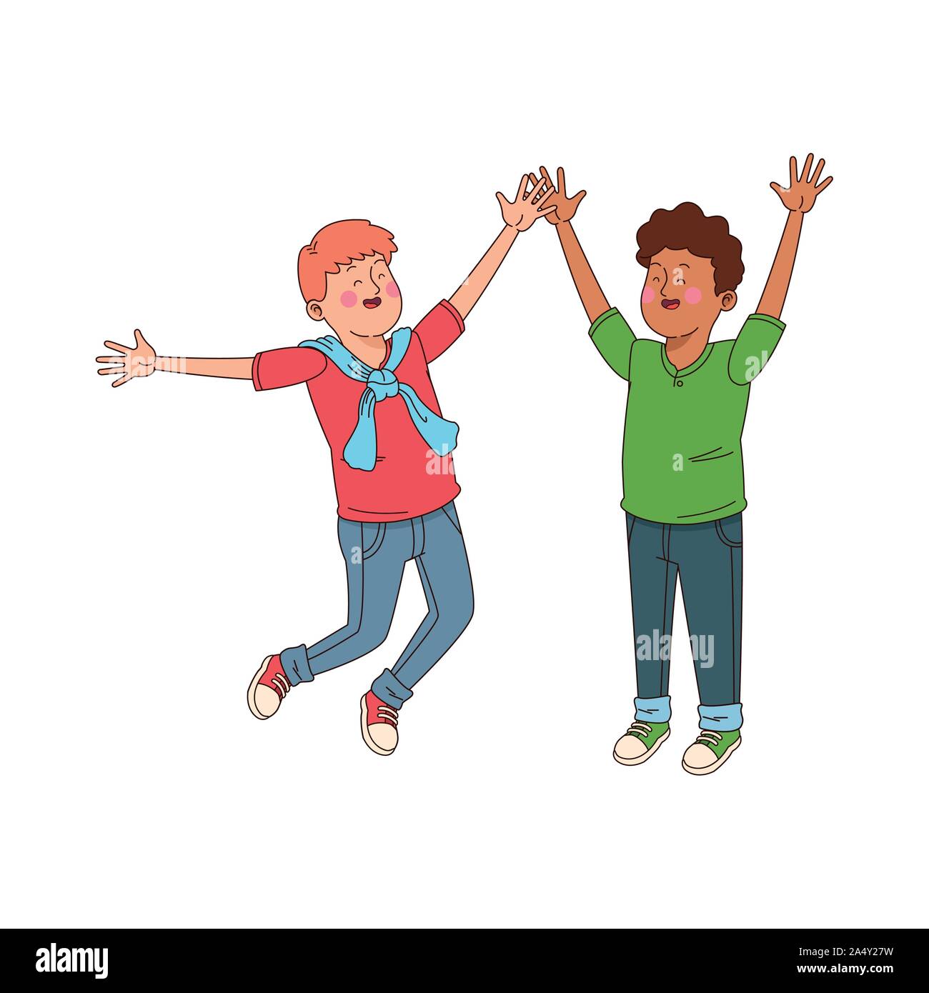 excited teen boys jumping icon Stock Vector Image & Art - Alamy