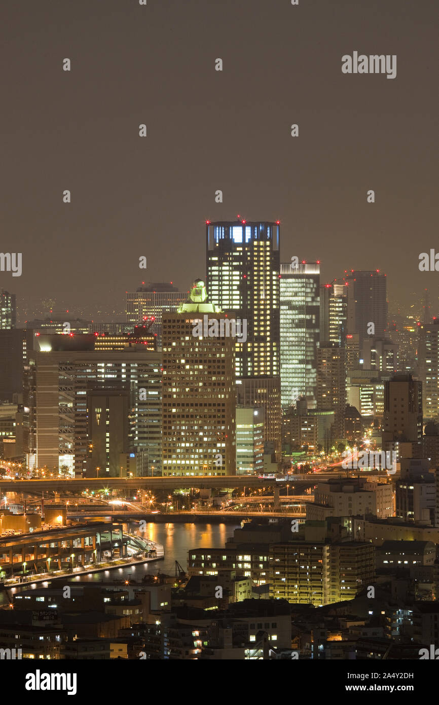 Night view of Nishi-ku and Chuo-ku, Osaka Stock Photo - Alamy