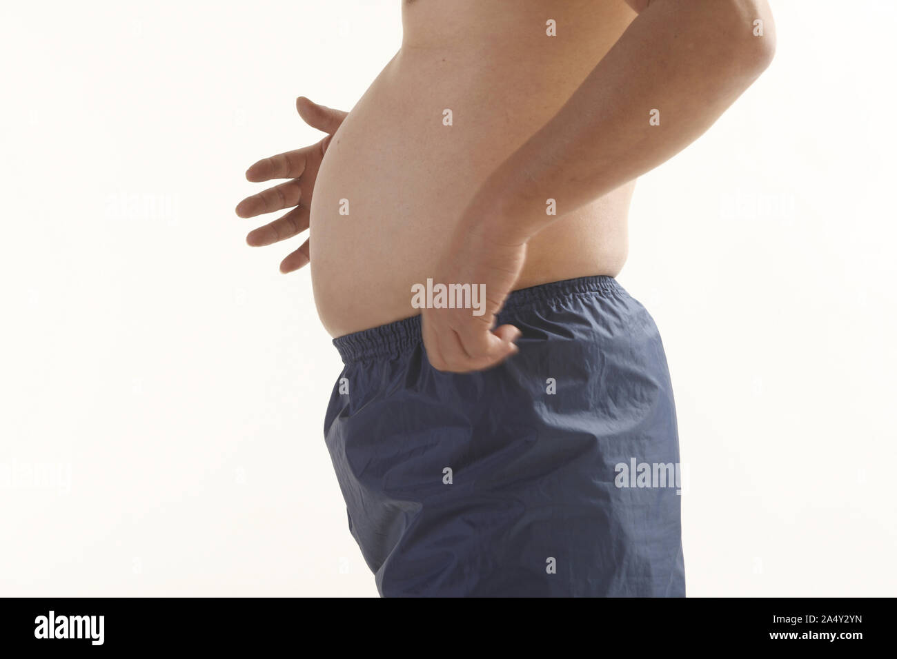 Fat man big belly close up hi-res stock photography and images - Alamy