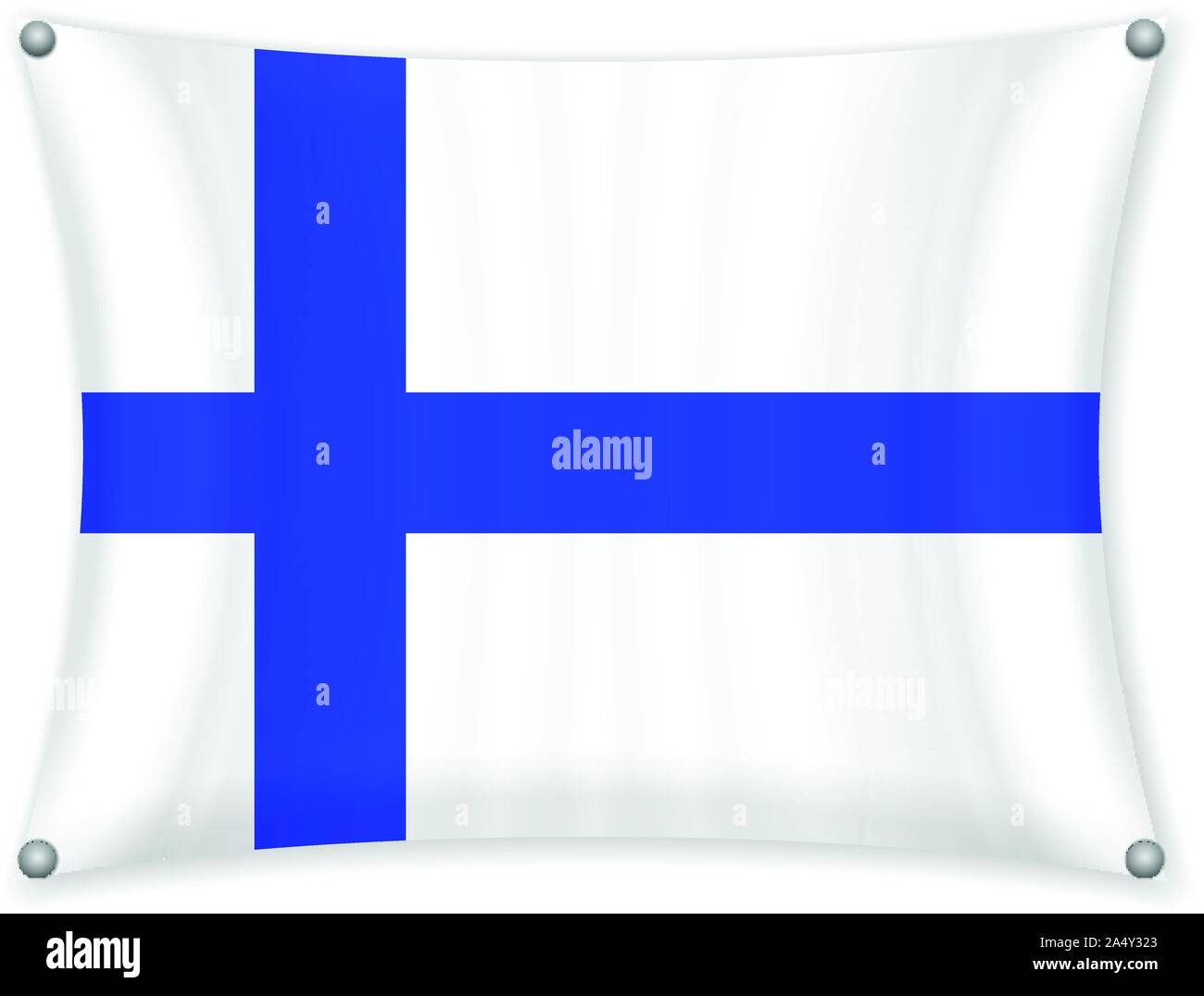 Waving Finland flag on a white background Stock Vector Image & Art - Alamy
