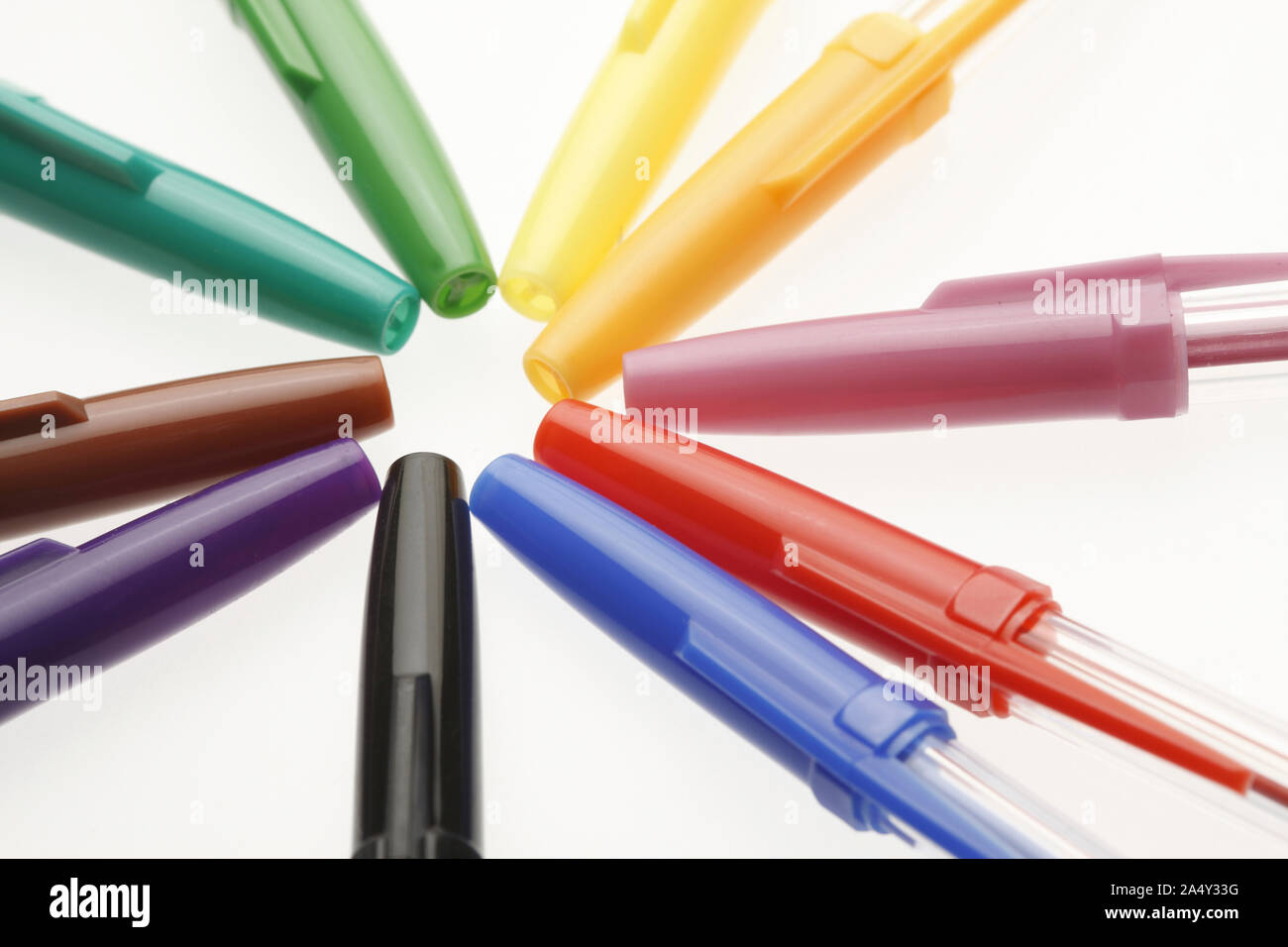 Colorful ballpoint pens Stock Photo - Alamy