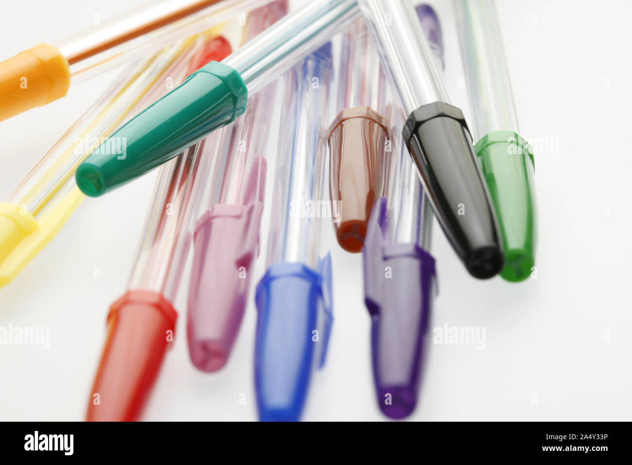 Colorful ballpoint pens Stock Photo - Alamy