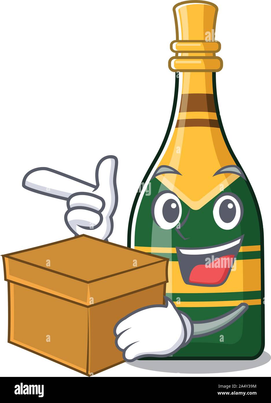 Bottle champagne in box Stock Vector Images - Alamy