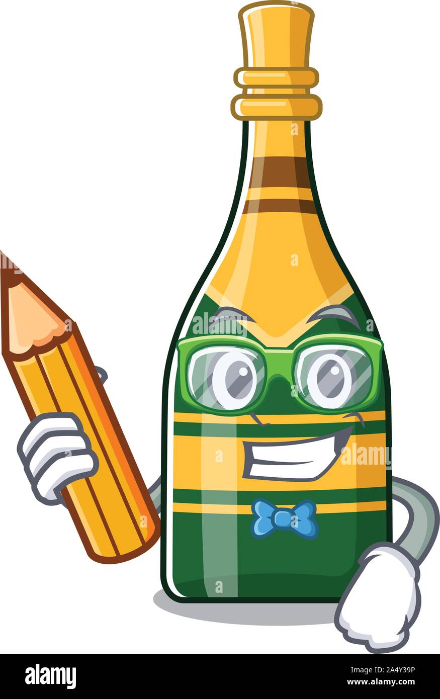 Student champagne bottle poured in cartoon glasses Stock Vector Image ...