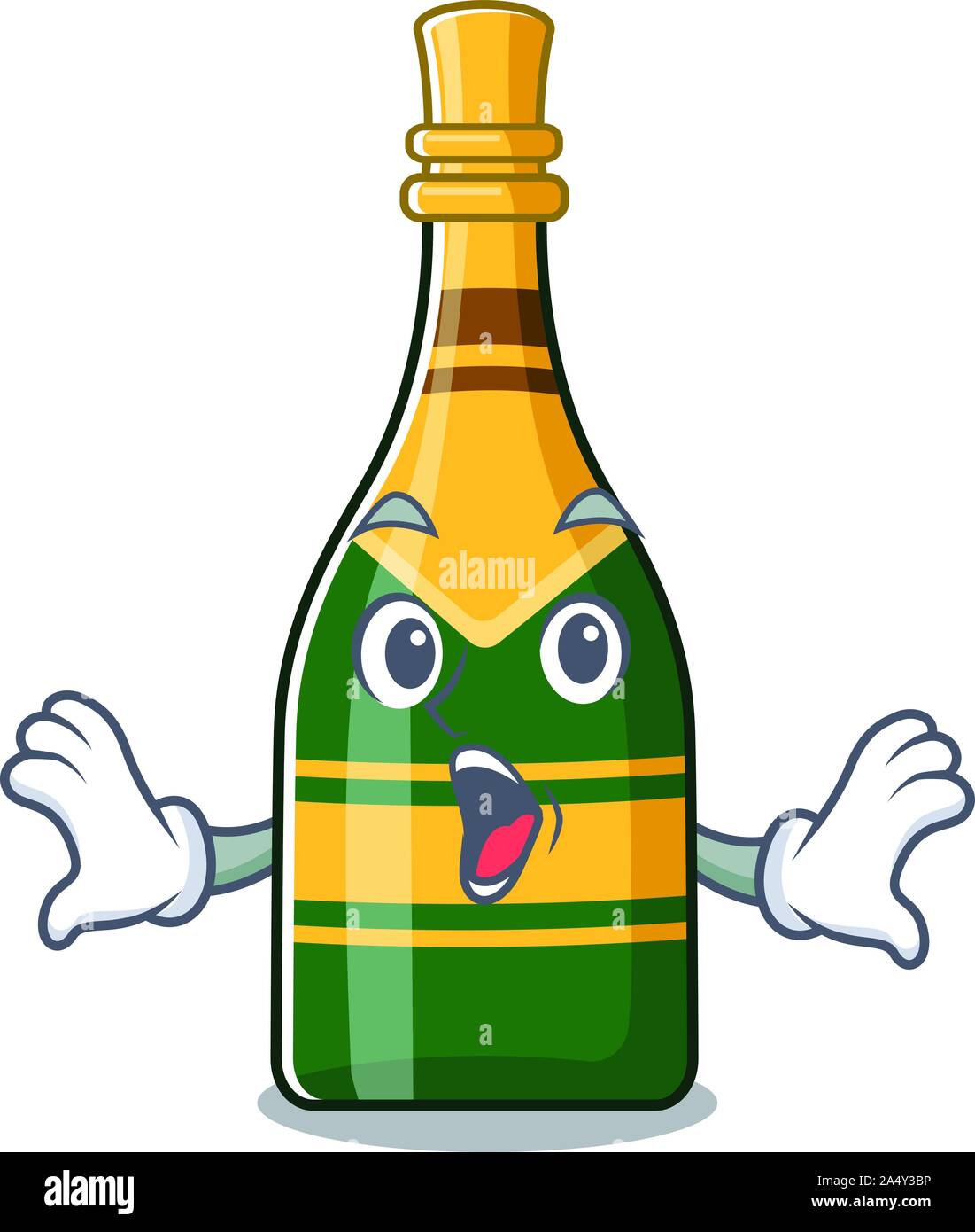 Surprised champagne bottle in the character fridge Stock Vector Image ...