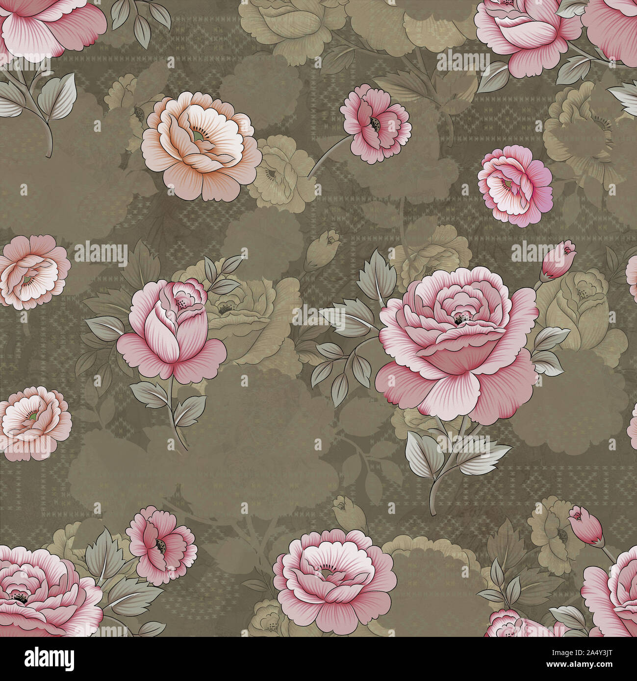 seamless flower design with contrast flower with ground digital design ...