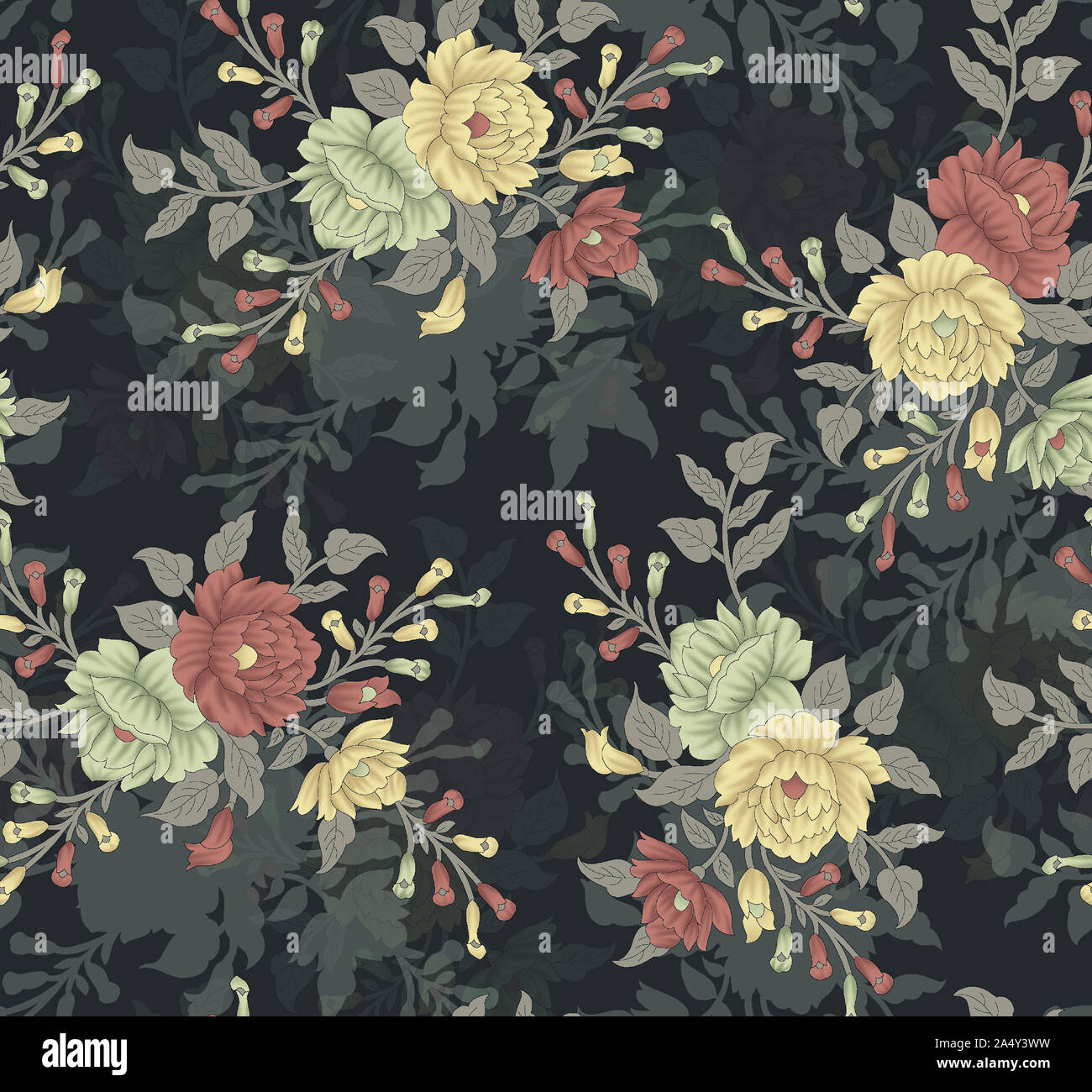 Textile flower design hi-res stock photography and images - Alamy