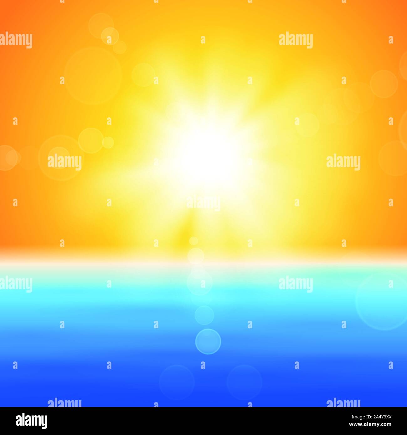 Sunset sky over shiny sea Stock Vector Images - Alamy