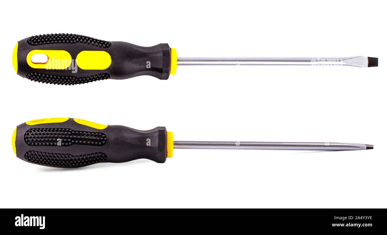 The yellow Screwdriver isolated on white background Stock Photo - Alamy