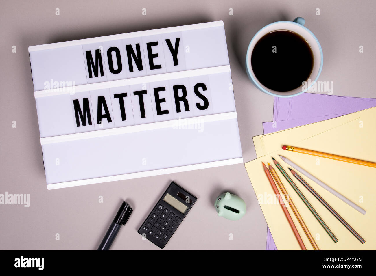 Money Matters. Finances, revenue, economy and profit concept. White ...