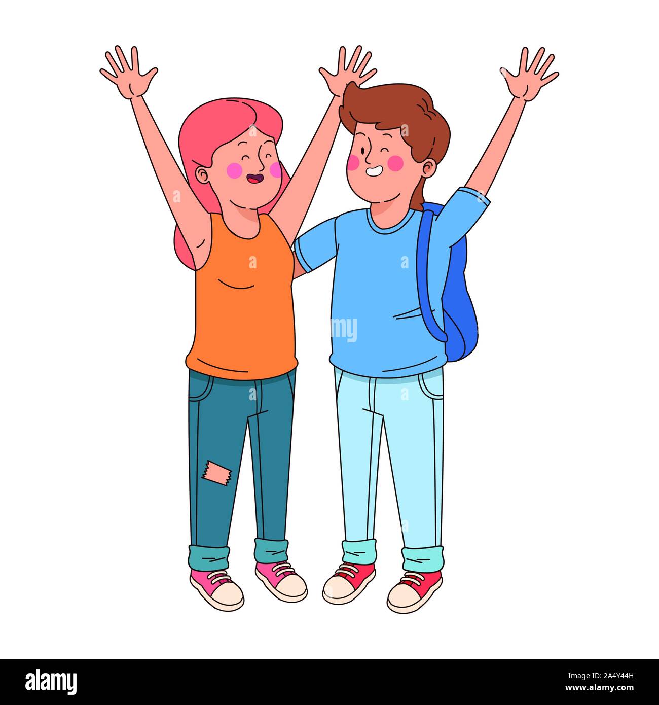 Teen girl party standing Stock Vector Images - Alamy