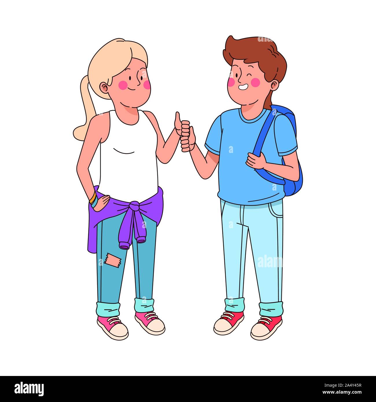 Cartoon Teenage Boy Standing