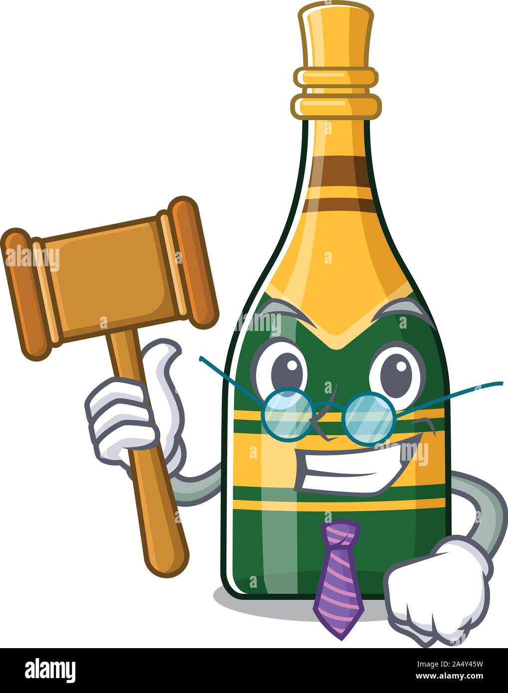 Judge champagne bottle in the cartoon shape Stock Vector Image & Art ...