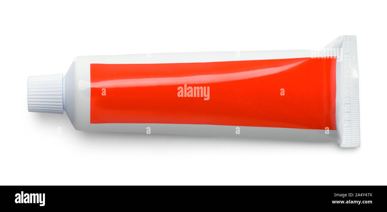 Small Red Toothpaste Tube Isolated on White Stock Photo - Alamy