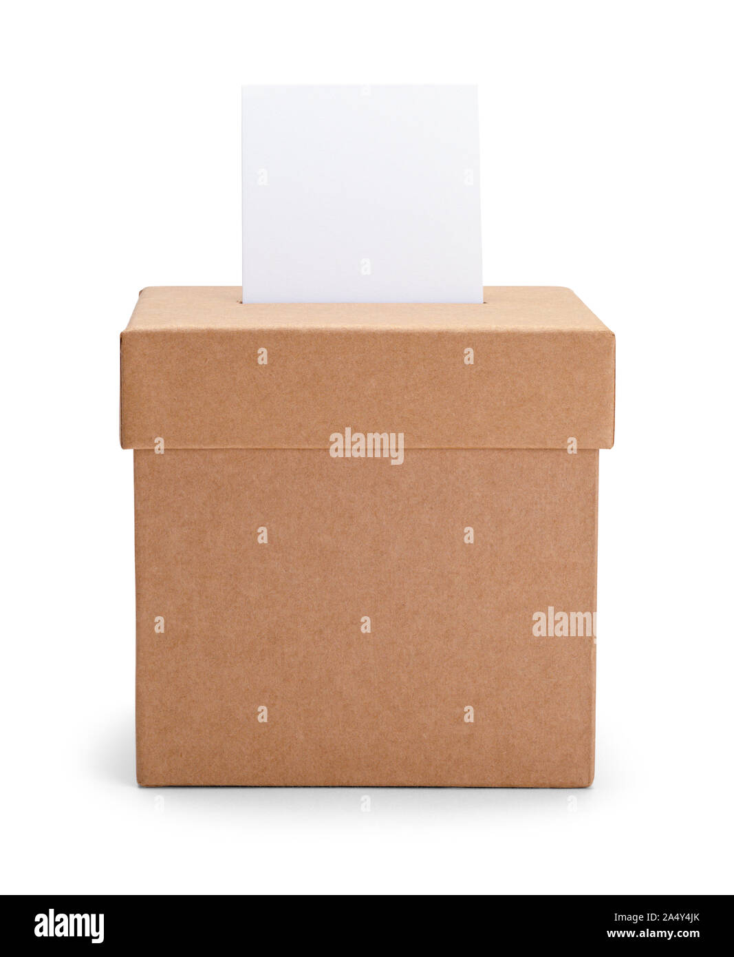 Brown Ballot Box Front View Isolated on White Background Stock Photo ...