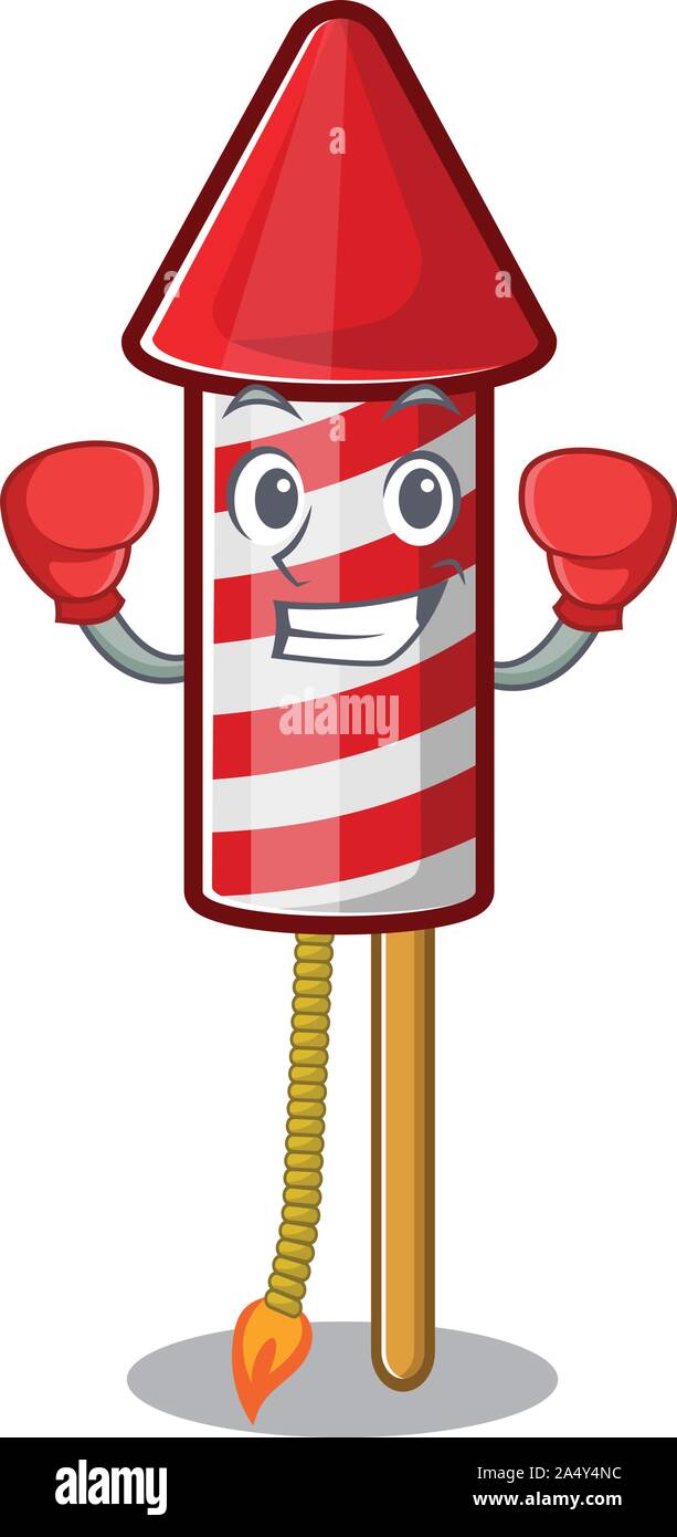 Boxing fireworks rocket cartoon isolated the character Stock Vector ...