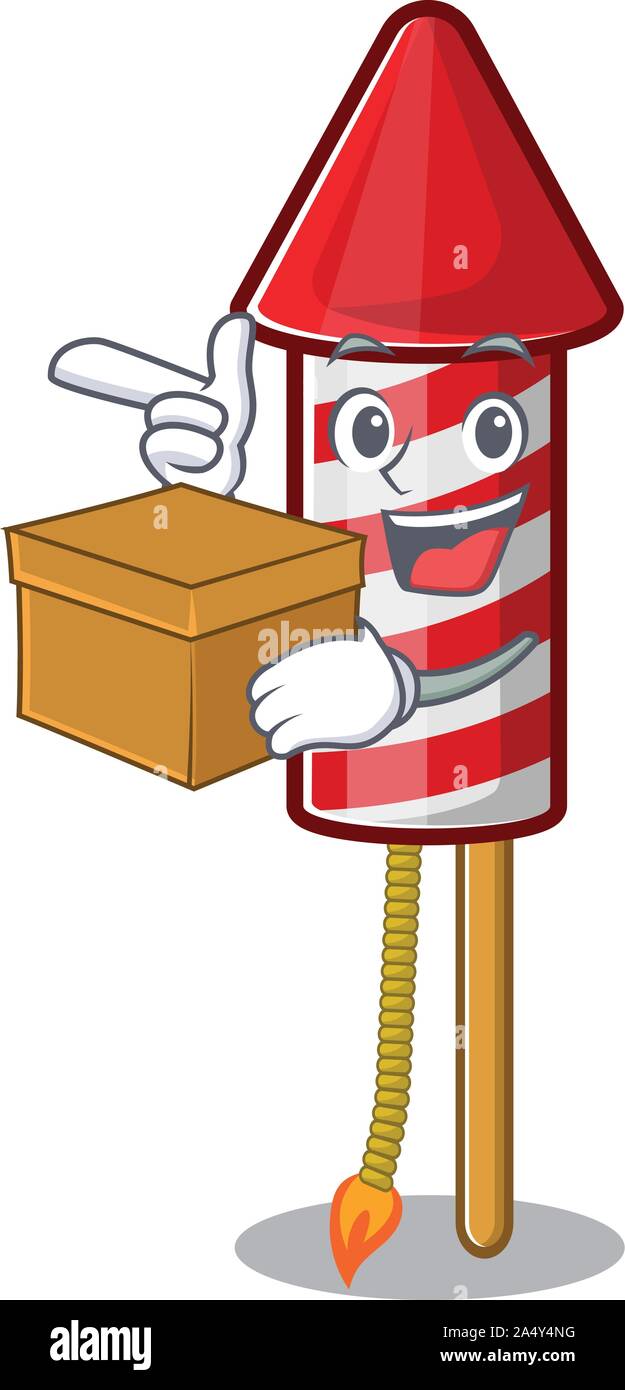 With box fireworks rocket placed in mascot box Stock Vector Image & Art ...