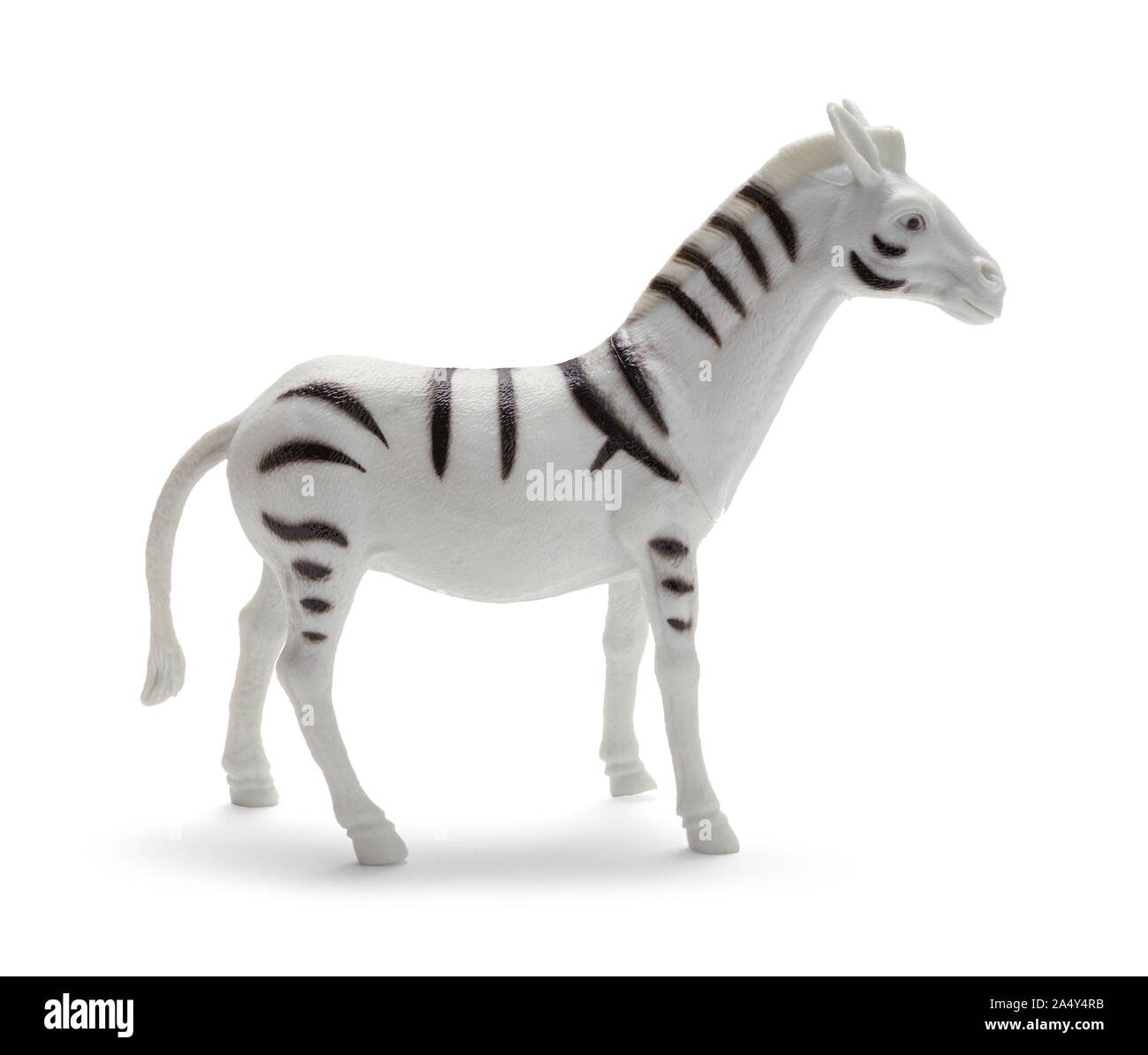 Toy Zebra Side View Isolated on White Background Stock Photo - Alamy