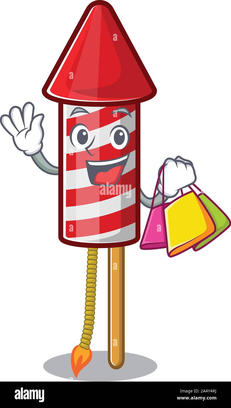Shopping fireworks rocket placed in mascot box Stock Vector Image & Art ...