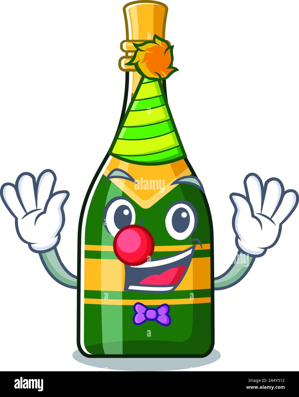 Clown champagne bottle in the cartoon shape Stock Vector Image & Art ...