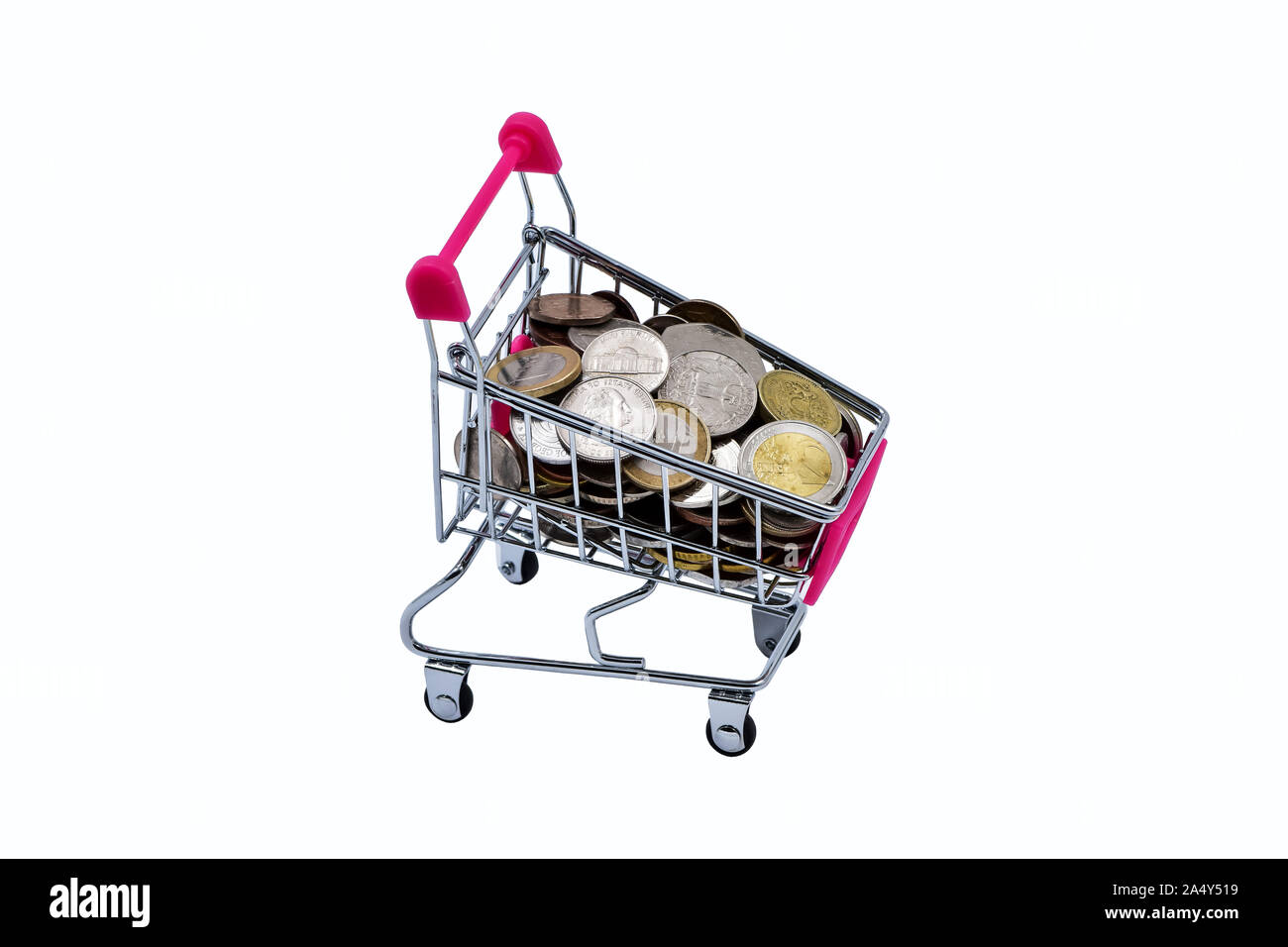 Variation of small shopping cart or mini supermarket trolley isolated ...