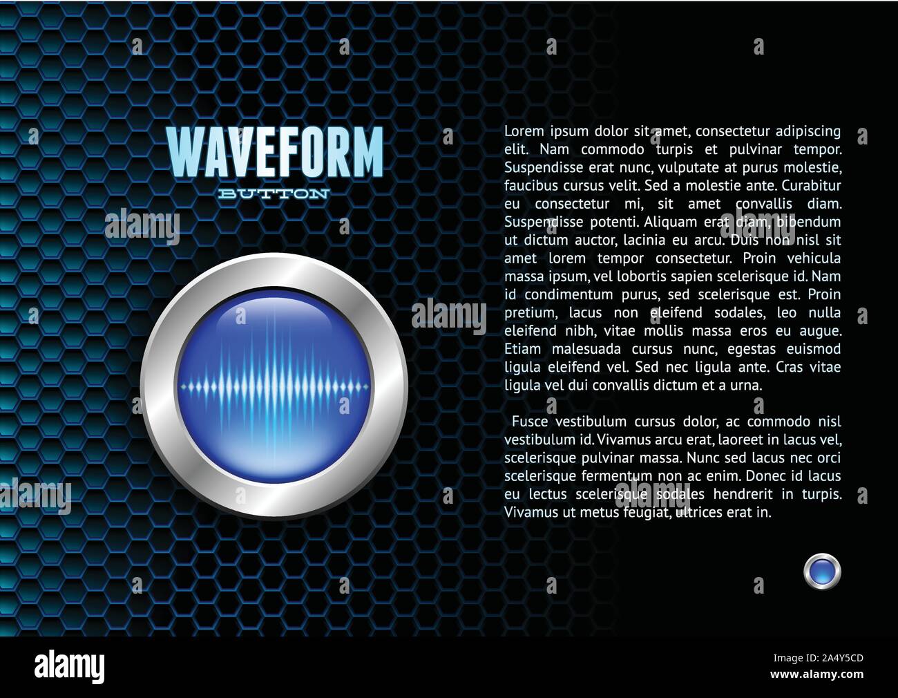 Silver button with sound wave sign Stock Vector Image & Art - Alamy