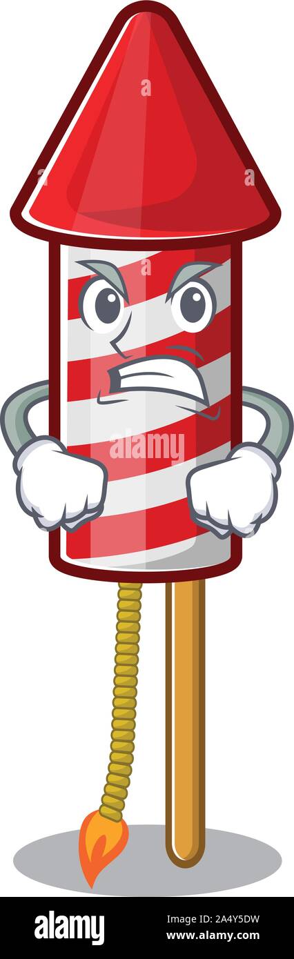 Angry fireworks rocket mascot in cartoon shape Stock Vector Image & Art ...