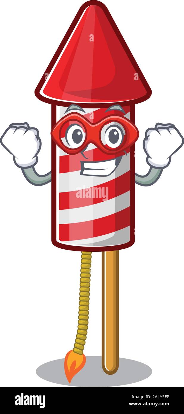 Super hero fireworks rocket placed in mascot box Stock Vector Image ...