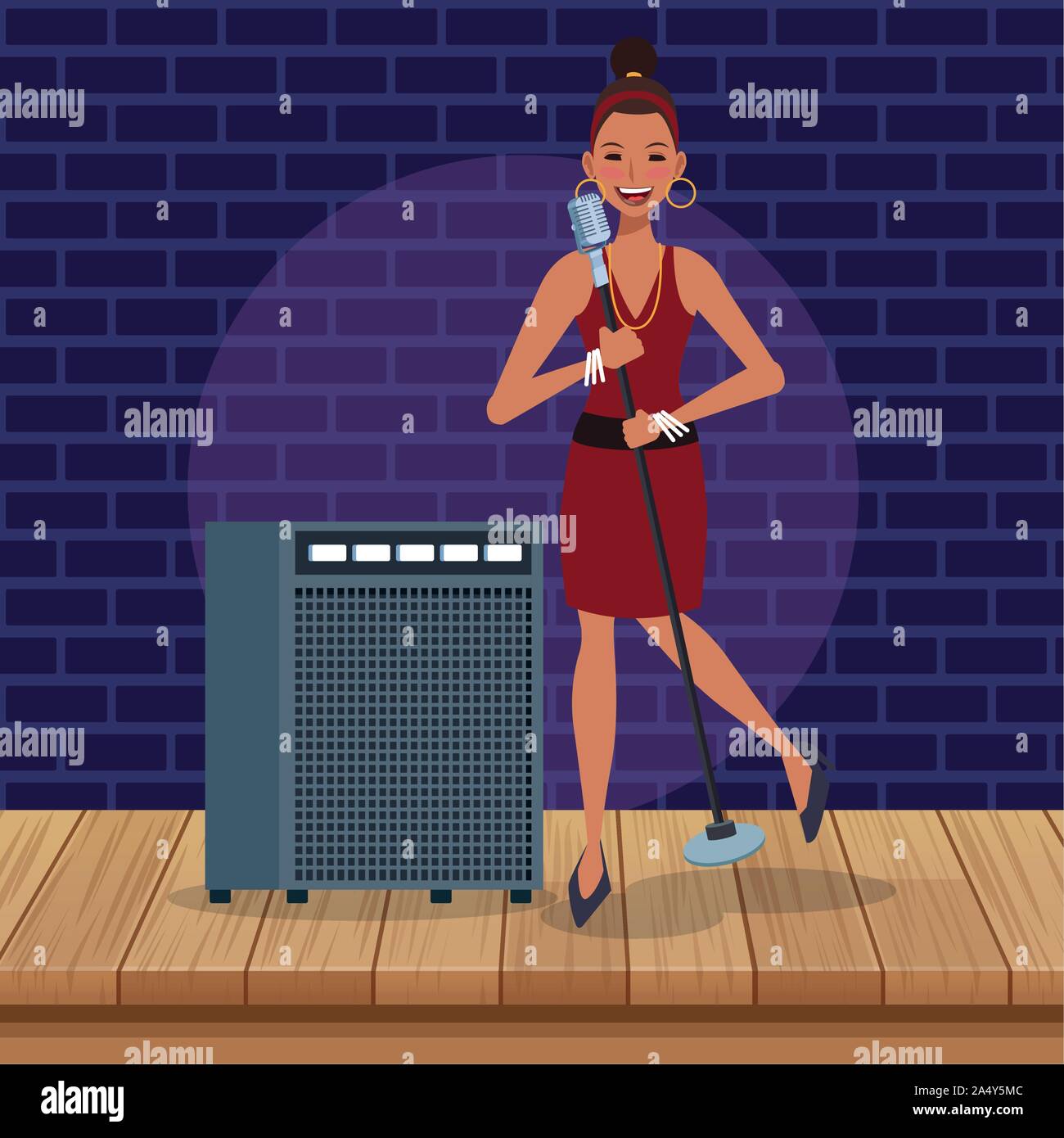 cartoon Jazz music singer woman Stock Vector Image & Art - Alamy